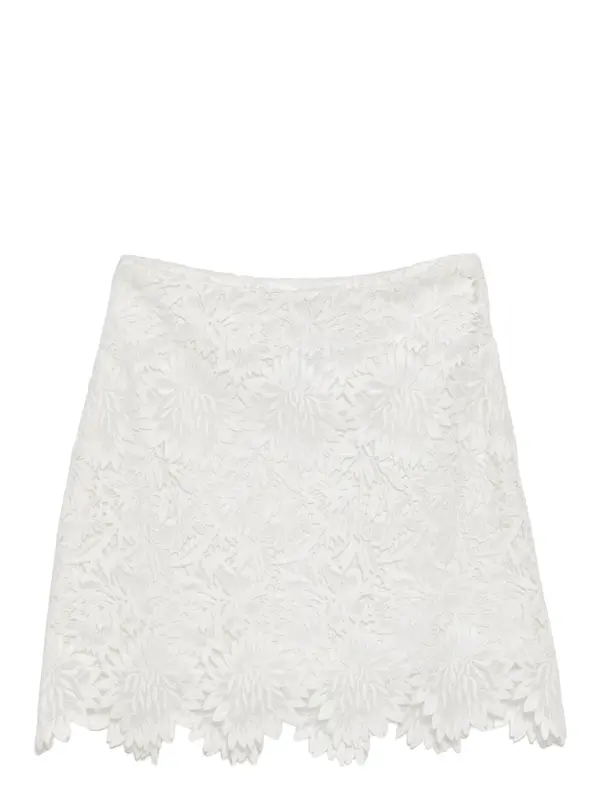Ermanno Scervino Floral Lace Mini Skirt - White