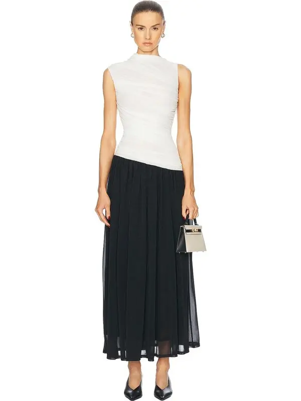 NICHOLAS Odila Sleeveless Twisted Maxi Dress - Ivory & Black