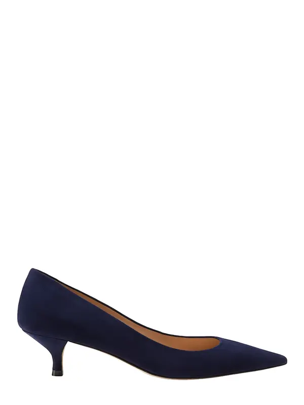 STUART WEITZMAN Suede Kitten Pumps - Nice Blue