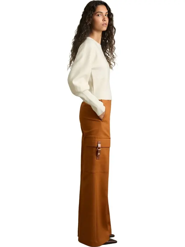 REISS Mariane Wide-leg Combat Trousers - Rust