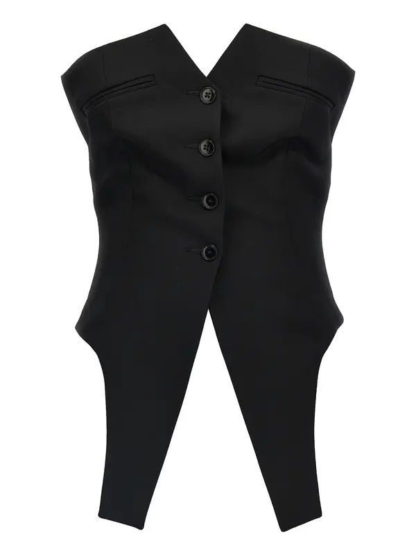 Alexander Wang Deconstructed Wool Vest - Black