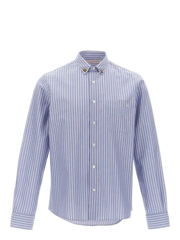 Valentino Garavani Striped Shirt - Light Blue