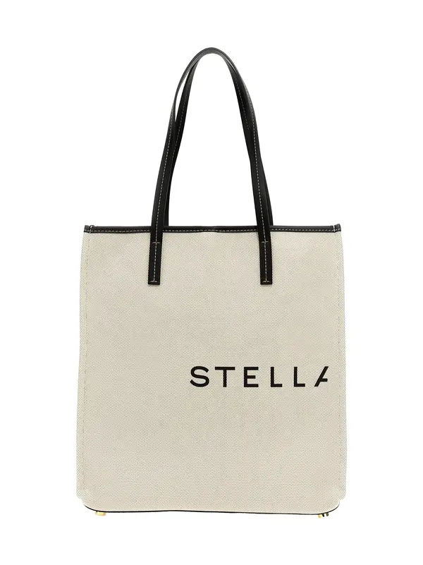 Stella McCartney Logo Printed Shopper Tote - Beige