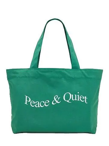MUSEUM OF PEACE & QUIET Wordmark Pigment Dyed Tote Bag - Forest
