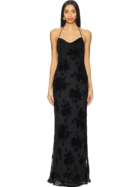 STONE COLD FOX X Maya Gown - Black Multi