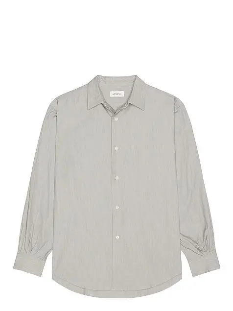 Saturdays Nyc Regular Collar Stripe Shirt In Blue - Navy