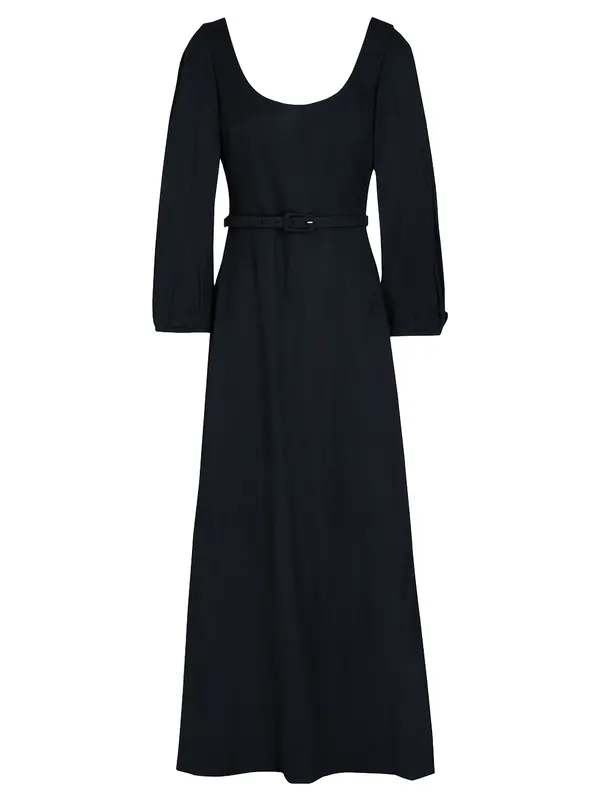 Gabriela Hearst Mena Belted Silk-twill Maxi Dress - Black