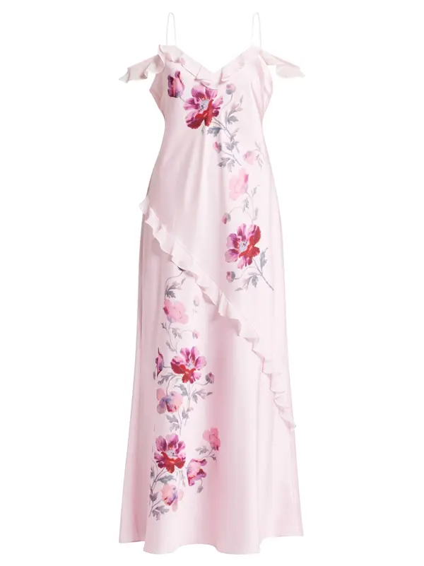 LoveShackFancy Cold-shoulder Maxi Dress - Pink
