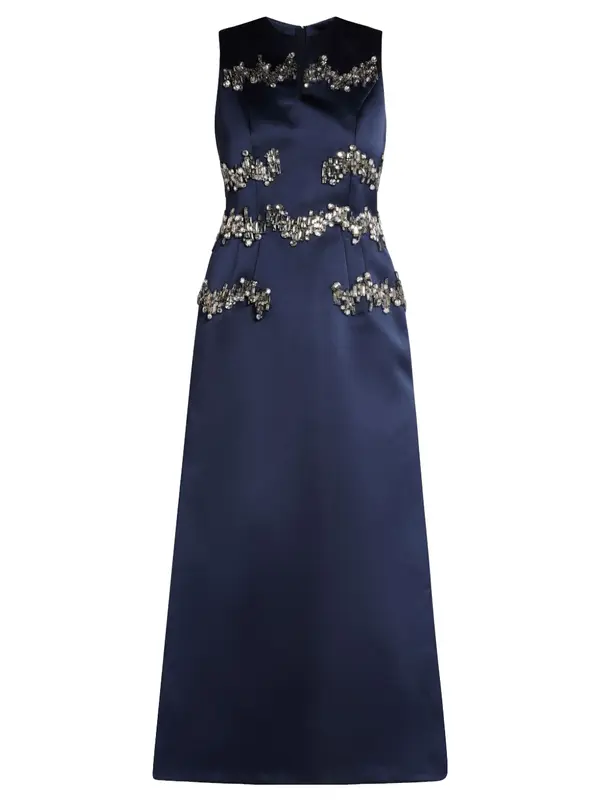 Dice Kayek Rhinestone-embellished A-line Dress - Blue
