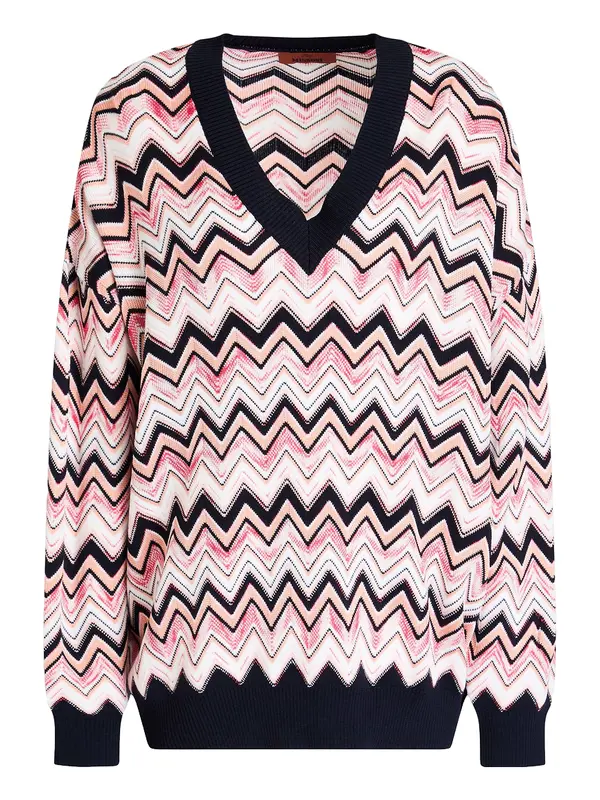 Missoni Oversized Crochet-knit Wool-blend Sweater - Multicolor