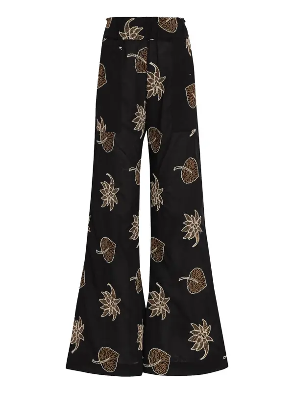 BRIGITTE Name' Floral-print Trousers - Black