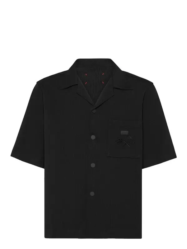 Philipp Plein Ribbed Bowling Shirt - Black