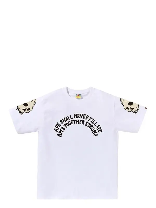 A BATHING APE Souvenir Skull Tee Shirt - White