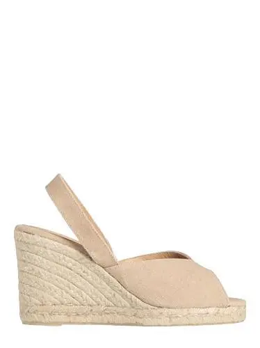 CastaÑer Textile Espadrille Wedge Sandals - Beige