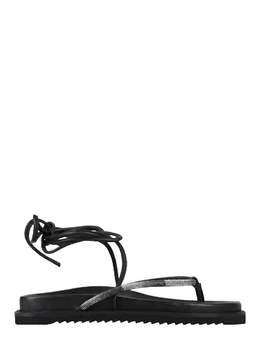 CB FUSION Leather Thong Sandals - Black