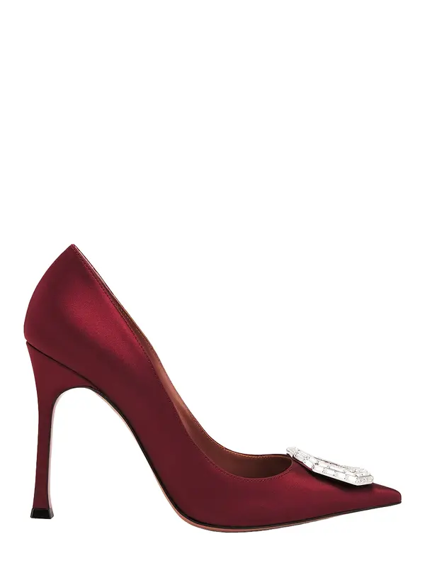 Amina Muaddi Camelia 105 Pump - Wine & White
