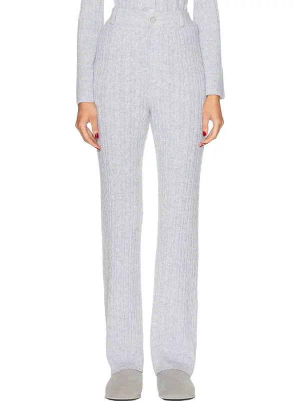 Guest In Residence Cable Cashmere Trouser - Stone