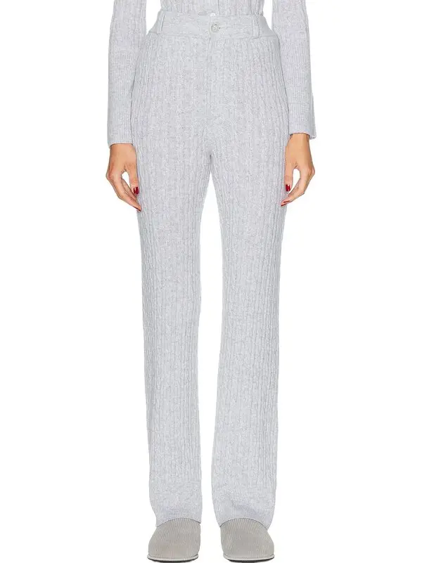 Guest In Residence Cable Cashmere Trouser - Stone