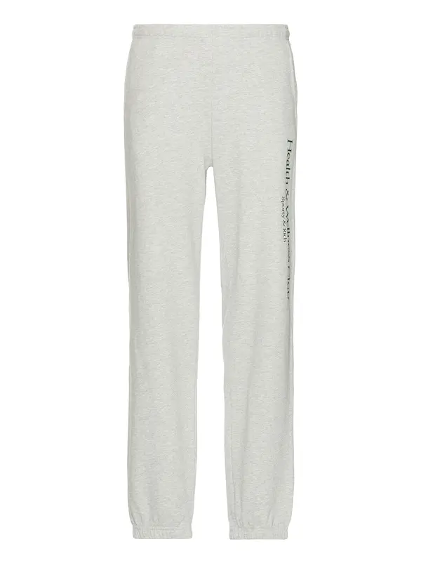 SPORTY & RICH H&w Crest Sweatpant In Light Grey - Heather Grey