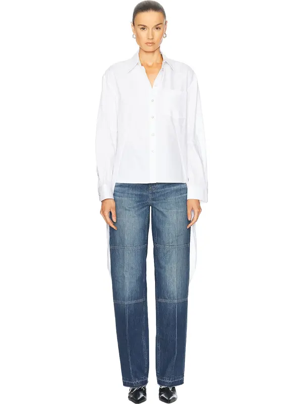 Helmut Lang Long Sleeve Button Up Top - White