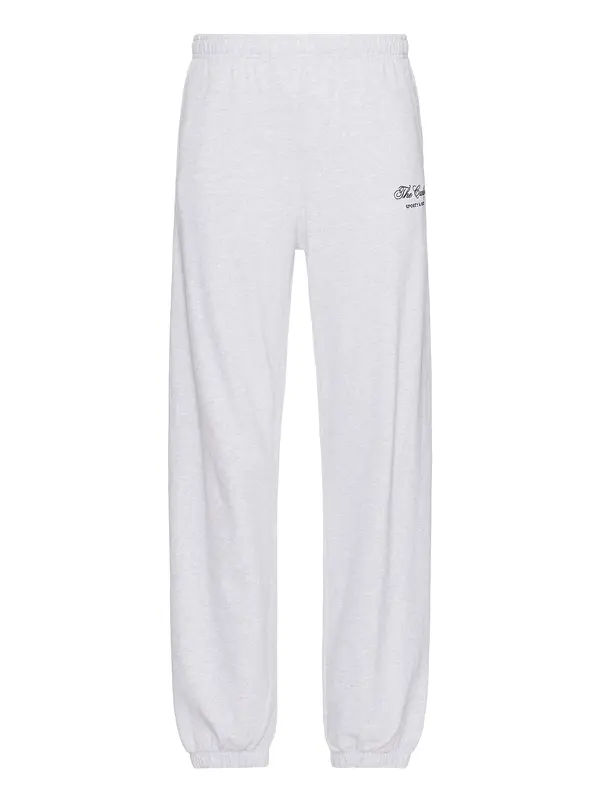SPORTY & RICH X Hotel Carlyle Script Sweatpant In Light Grey - Heather Gray