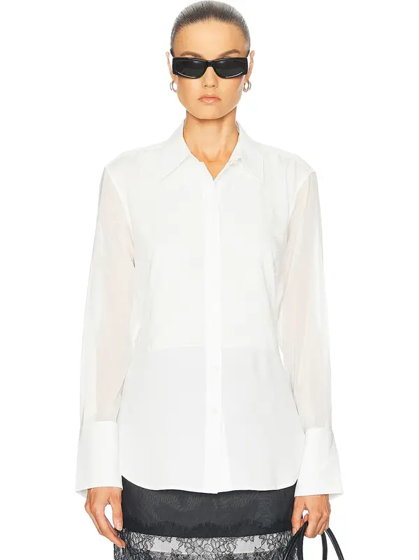 Helmut Lang Long Sleeve Button-up Blouse - White