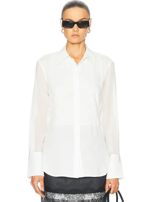 Helmut Lang Long Sleeve Button-up Blouse - White