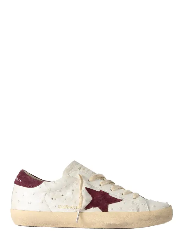 GOLDEN GOOSE Super-star Ostrich And Suede Sneakers - White