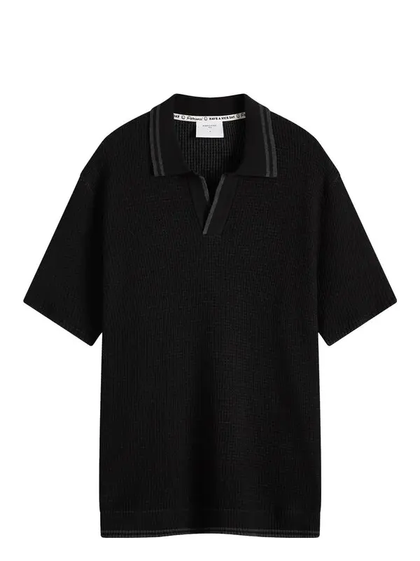 PERCIVAL Cassette Knit Polo - Black