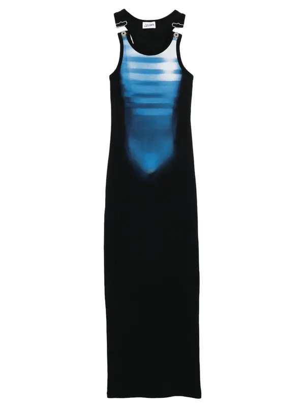 Jean Paul Gaultier Printed Maxi Dress - Black