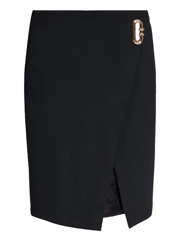 Casablanca Logo-plaque Wrap Skirt - Black