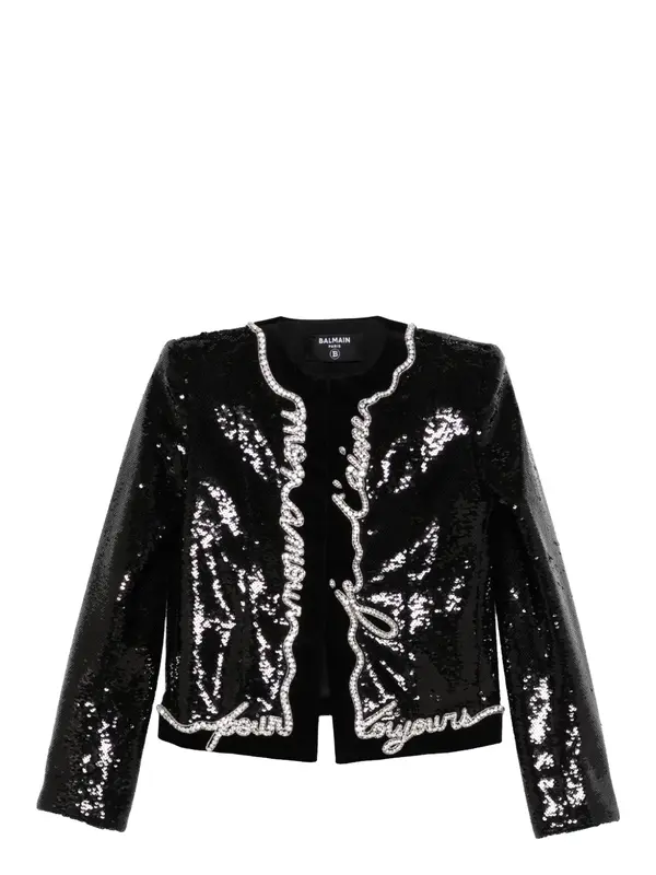 Balmain Love Letter-print Jacket - Black