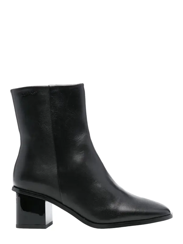 Calvin Klein 50mm Leather Square-toe Ankle Boots - Black
