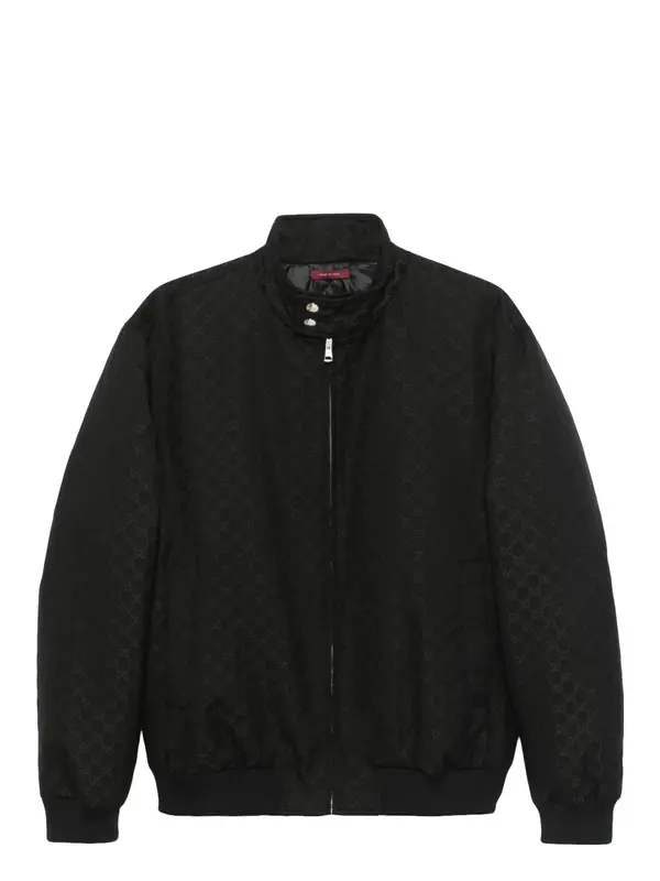 Gucci Gg Supreme-jacquard Bomber Jacket - Black