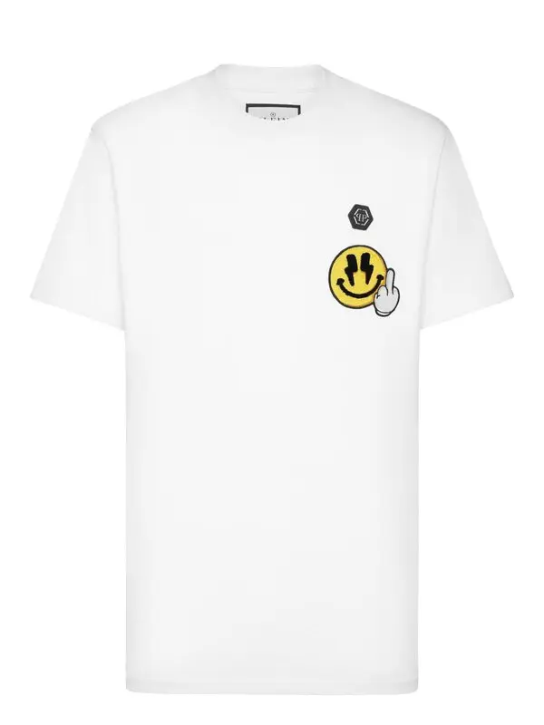 Philipp Plein Smile-patch T-shirt - White