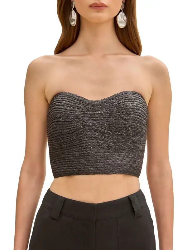 Cult Gaia Jacira Bustier Top - Black
