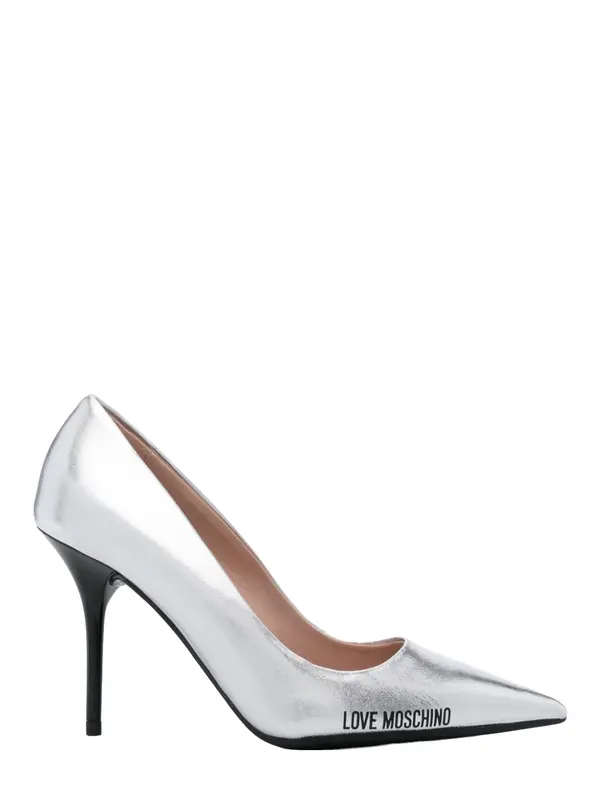 Moschino 90mm Logo Pumps - Grey