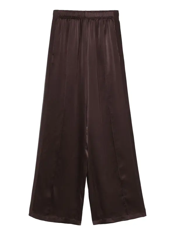 FORTE_FORTE Satin Straight-leg Trousers - Brown