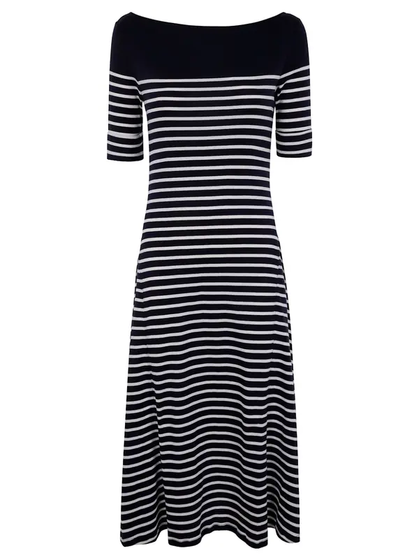 Ralph Lauren Striped Midi Dress - Blue
