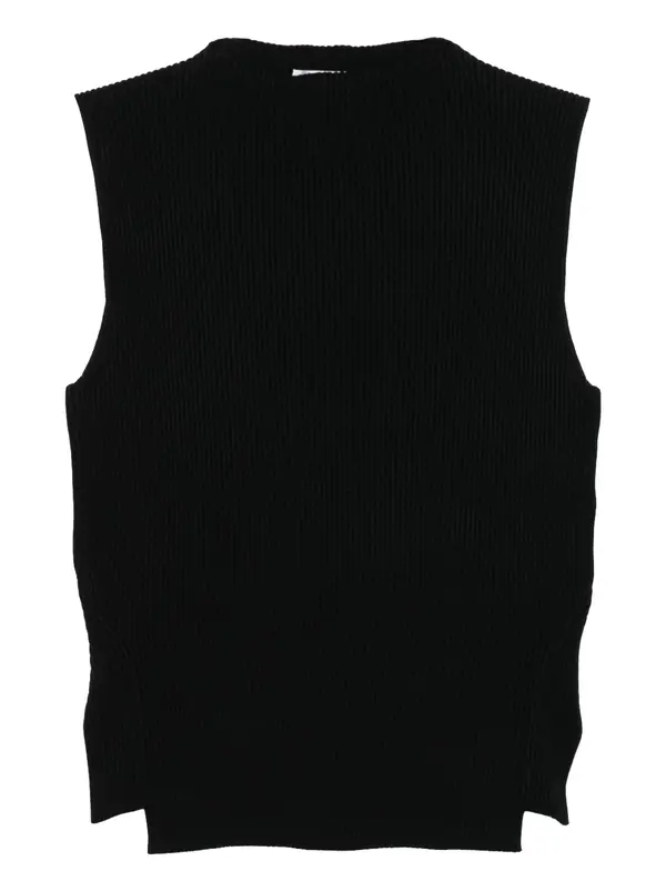 Victoria Beckham Ribbed-knit Vest - Black