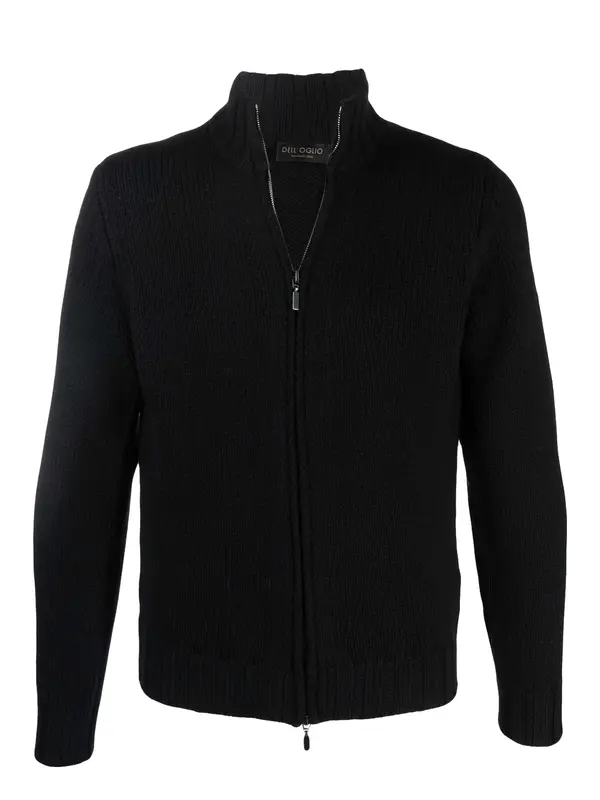 DELL'OGLIO Knitted Zip-up Jumper - Black