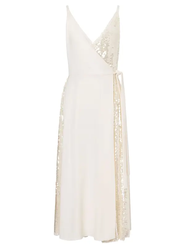Philosophy Di Lorenzo Serafini Sequin-embellished Wrap Dress - Neutrals