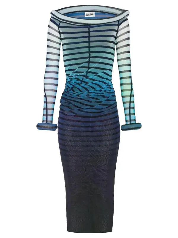 JEAN PAUL GAULTIER Striped Maxi Dress - Black