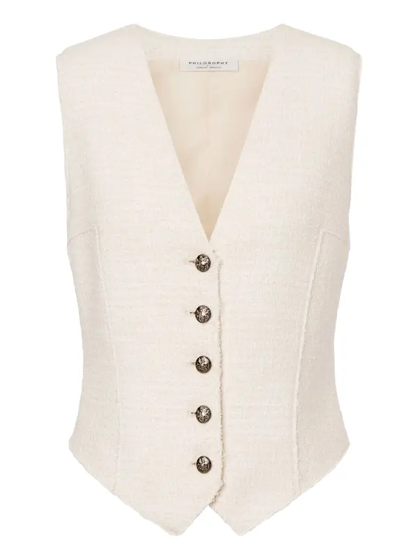 Philosophy Di Lorenzo Serafini Raw-cut Waistcoat - Neutrals