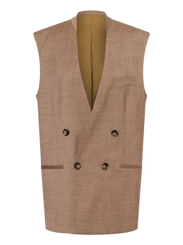Philosophy Di Lorenzo Serafini Lapeless Double-breasted Gilet - Neutrals