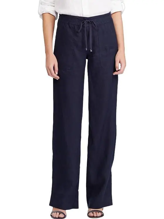 Ralph Lauren Wide Leg Linen Pants - Lauren Nav