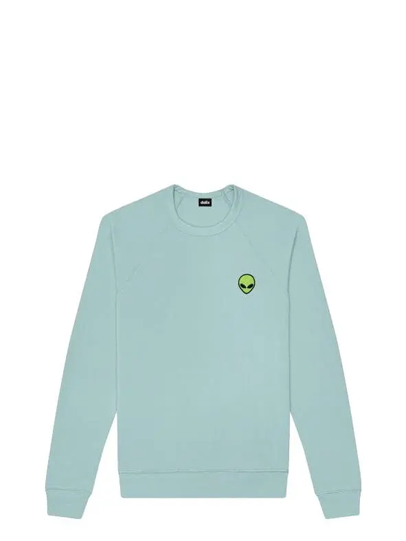 DALIX Alien Fleece Raglan Sweatshirt - Heather Blue Lagoon