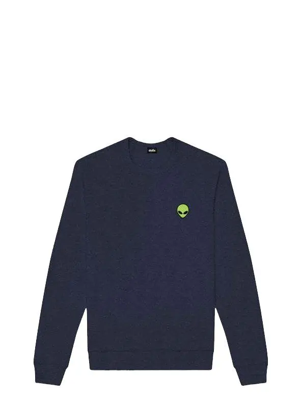 DALIX Alien Fleece Raglan Sweatshirt - Heather Navy
