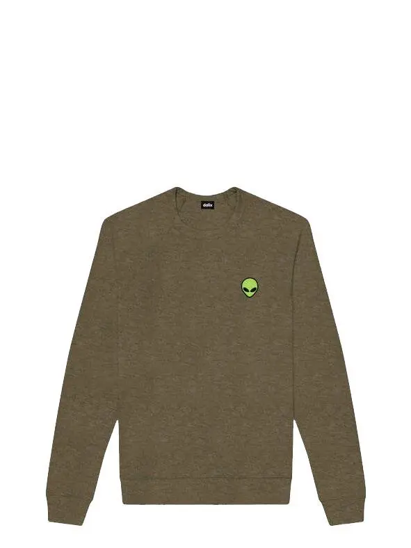 DALIX Alien Fleece Raglan Sweatshirt - Heather Olive