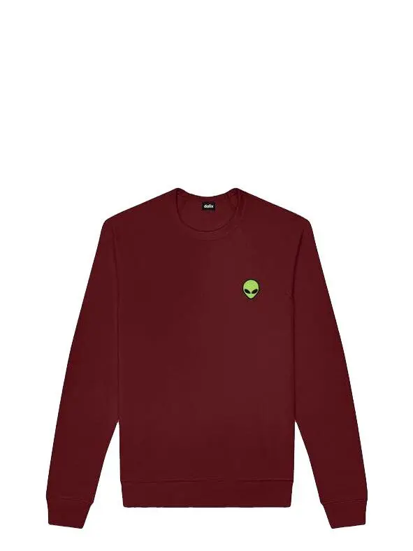 DALIX Alien Fleece Raglan Sweatshirt - Maroon